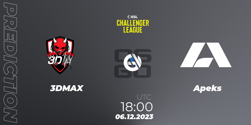 3DMAX vs Apeks: Match Prediction. 06.12.23, CS2 (CS:GO), ESL Challenger ...